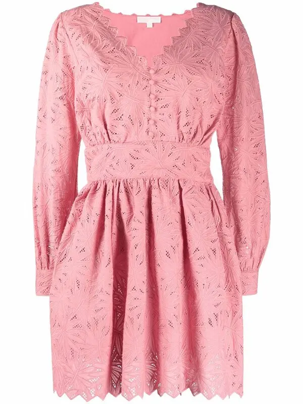 Michael Kors Scalloped-hem Embroidered Dress