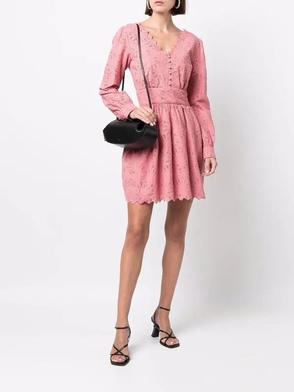 Michael Kors Scalloped-hem Embroidered Dress