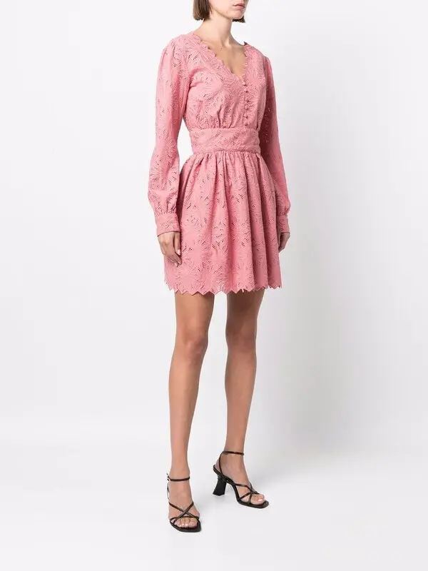 Michael Kors Scalloped-hem Embroidered Dress