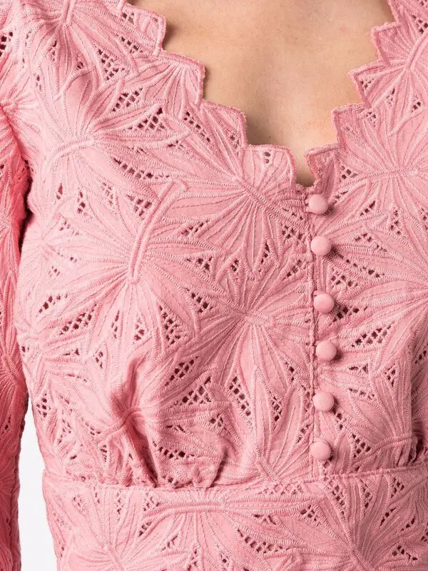 Michael Kors Scalloped-hem Embroidered Dress
