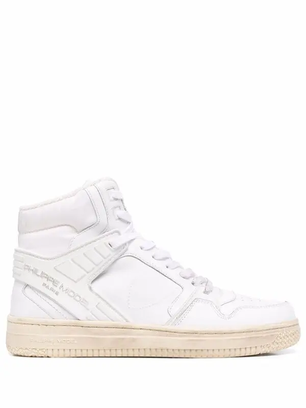 Philippe Model High-top Leather Sneakers - White