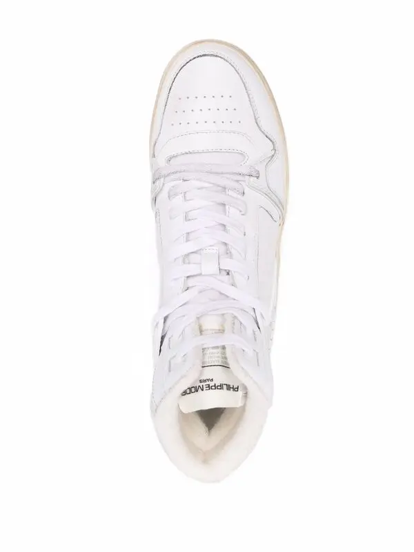 Philippe Model High-top Leather Sneakers - White