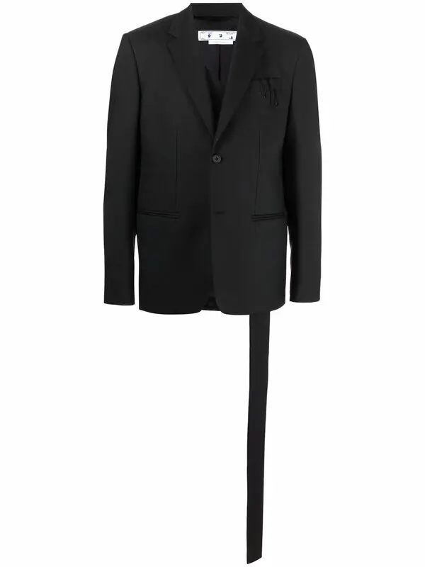 Off-White Button-front Blazer - Black
