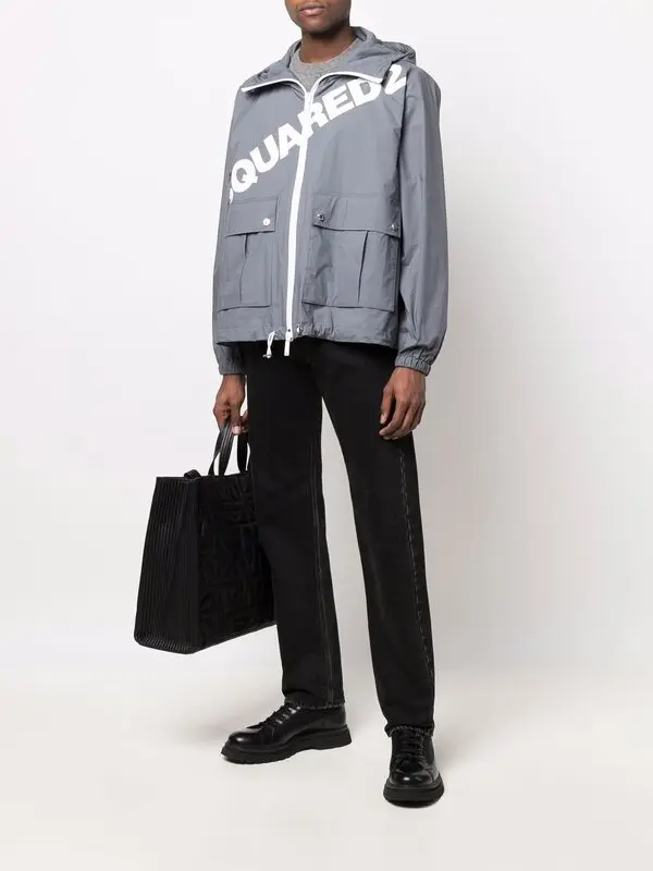 Dsquared2 Logo-print Hooded Jacket - Grey