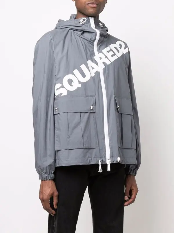 Dsquared2 Logo-print Hooded Jacket - Grey