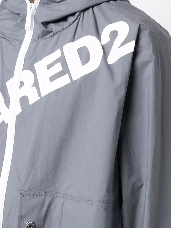 Dsquared2 Logo-print Hooded Jacket - Grey