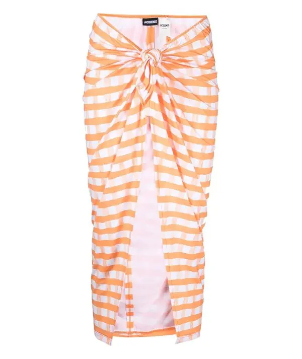 Jacquemus La Jupe Nodi Checked Sarong