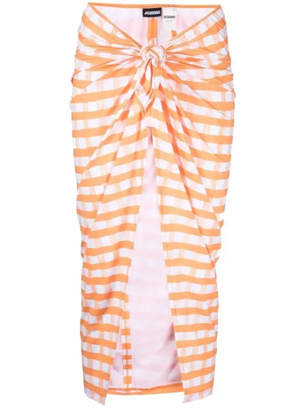 Jacquemus La Jupe Nodi Checked Sarong
