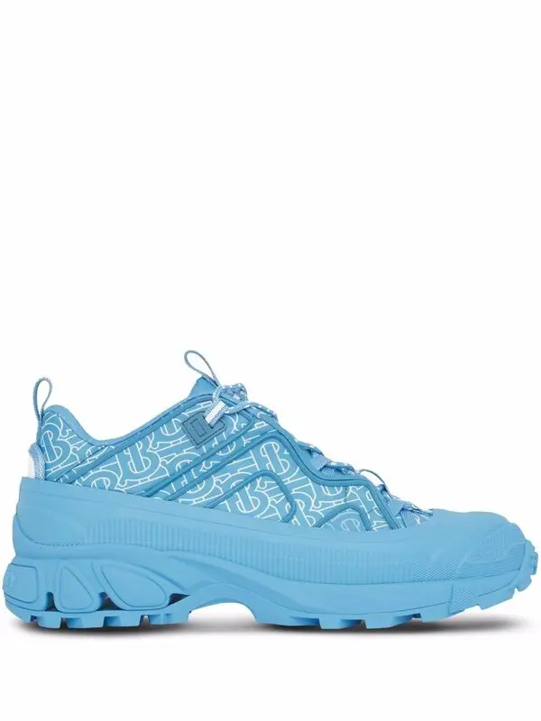 Burberry Arthur Monogram Print Sneakers - Blue
