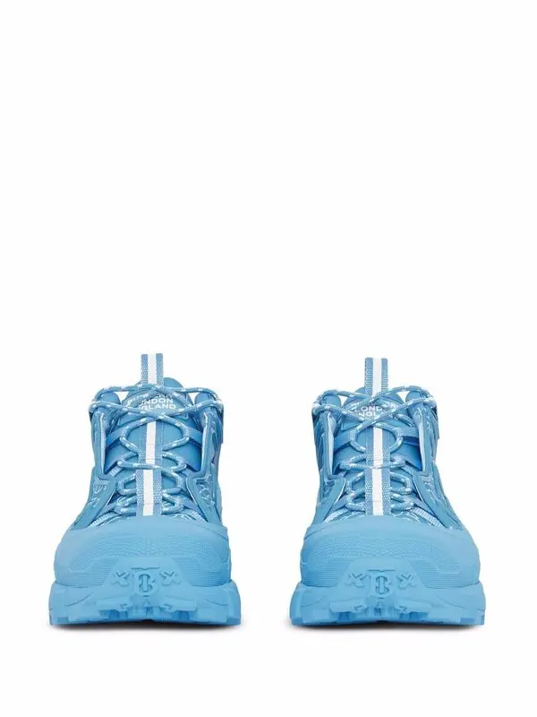 Burberry Arthur Monogram Print Lace-up Sneakers - Blue