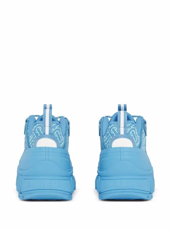 Burberry Arthur Monogram Print Lace-up Sneakers - Blue
