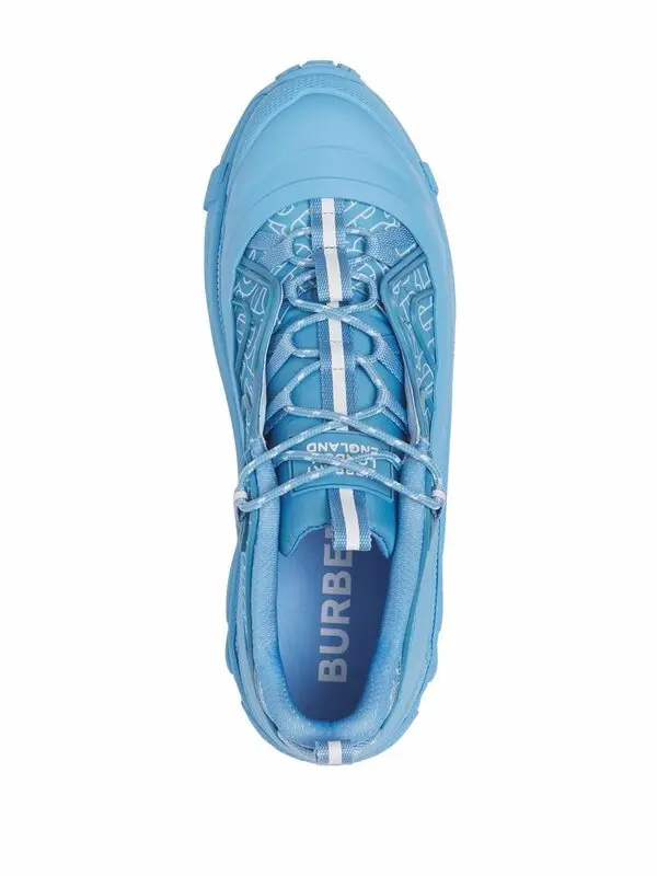 Burberry Arthur Monogram Print Lace-up Sneakers - Blue