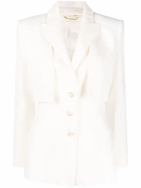 Alberta Ferretti Detachable-panel Peak-lapel Blazer