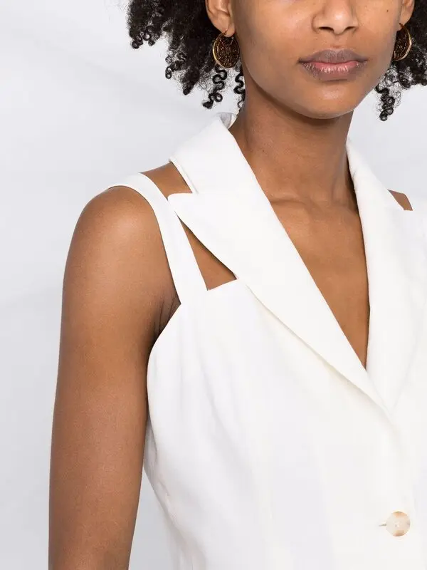 Alberta Ferretti Detachable-panel Peak-lapel Blazer