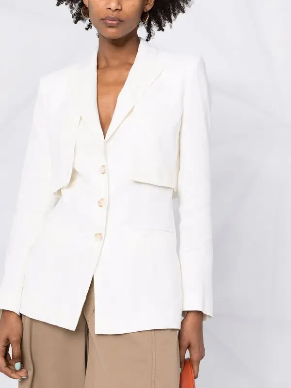 Alberta Ferretti Detachable-panel Peak-lapel Blazer