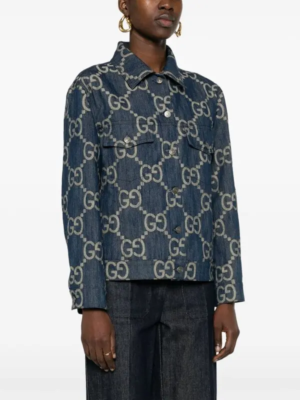 Gucci Jumbo Gg Denim Jacket - Blue