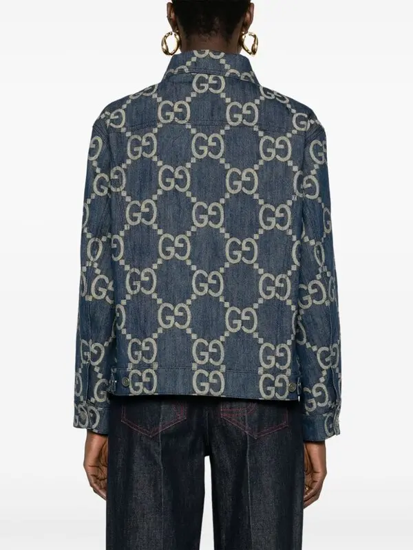 Gucci Jumbo Gg Denim Jacket - Blue