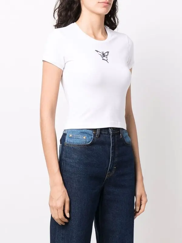 PUMA Butterfly-print Cropped T-shirt