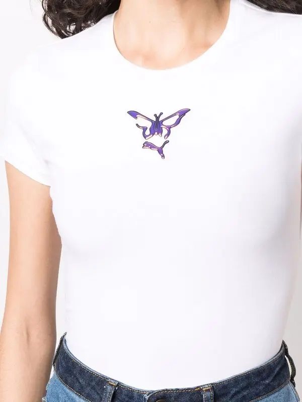 PUMA Butterfly-print Cropped T-shirt