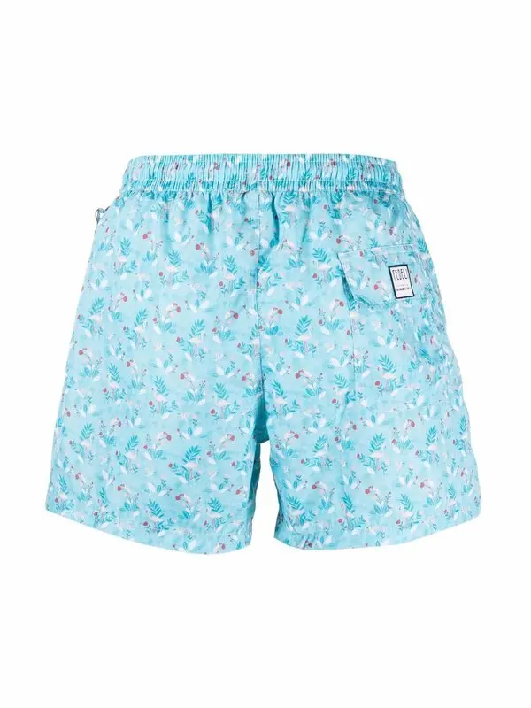 Fedeli Flamingo Print Swim Shorts