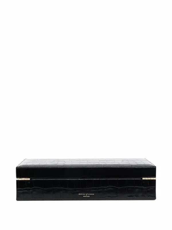 ASPINAL OF LONDON Crocodile-effect Watch Box