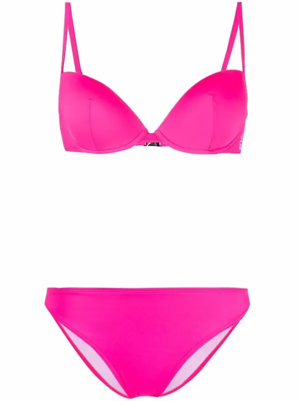 EA7 Logo-print Underwire Bikini - Pink