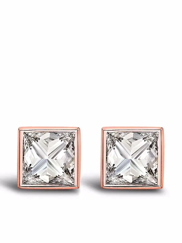PRAGNELL 18kt Rose Gold Rockchic Diamond Earrings - Pink