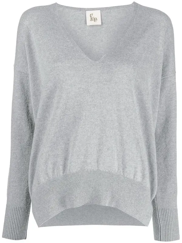 PAULA V-neck Cashmere Jumper - Grey