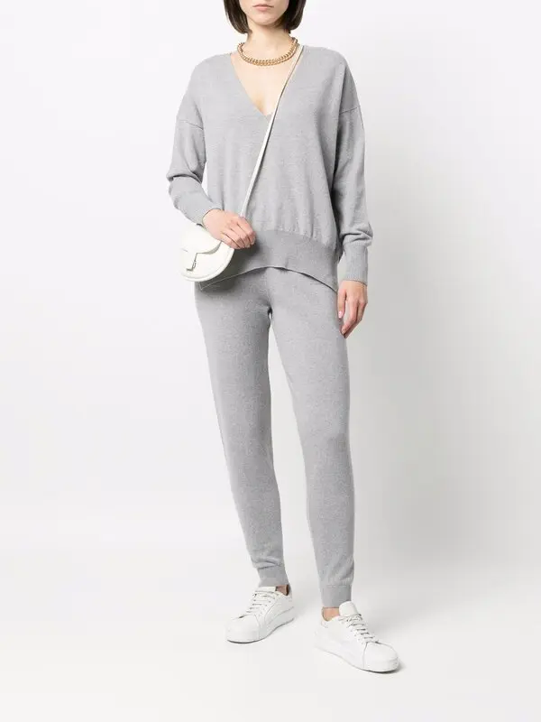 PAULA V-neck Cashmere Jumper - Grey