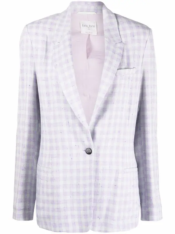 FORTE_FORTE Check-print Blazer