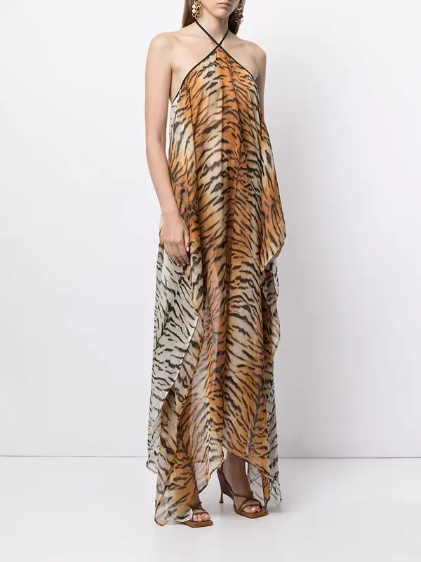roberto cavalli beach dress Roberto Cavalli Jaguar Roses Print Beach Dress