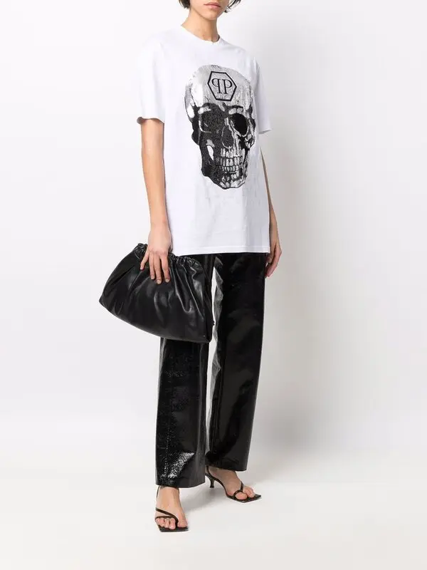 Philipp Plein Gem-embellished Skull Graphic T-shirt