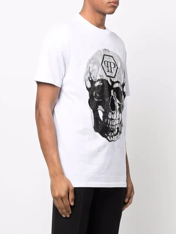 Philipp Plein Gem-embellished Skull Graphic T-shirt