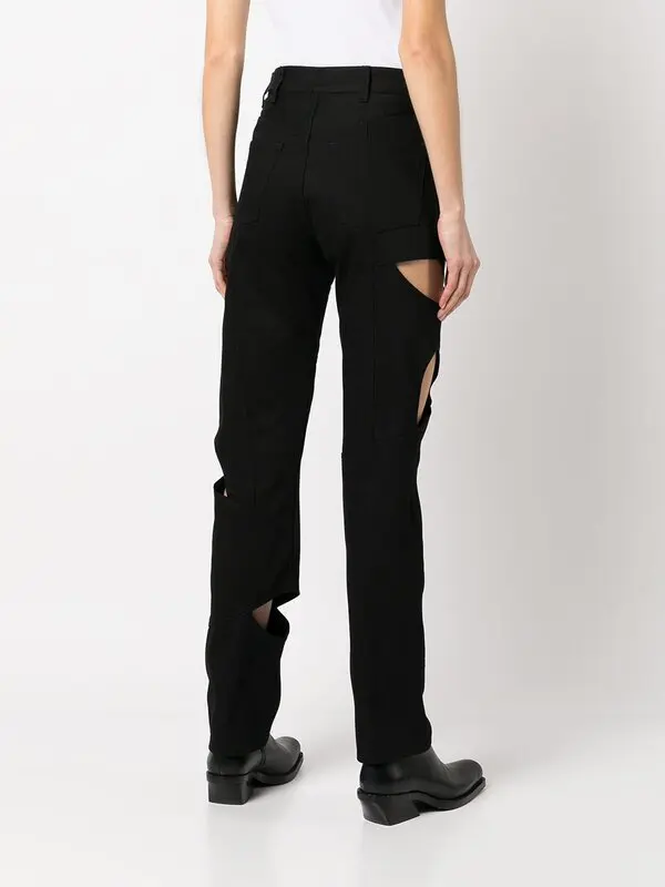 HELIOT EMIL Asymmetric Cut-out Straight Leg Jeans
