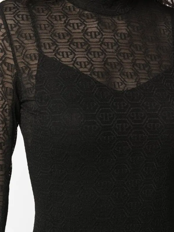 Philipp Plein Monogram Tulle Mini Dress