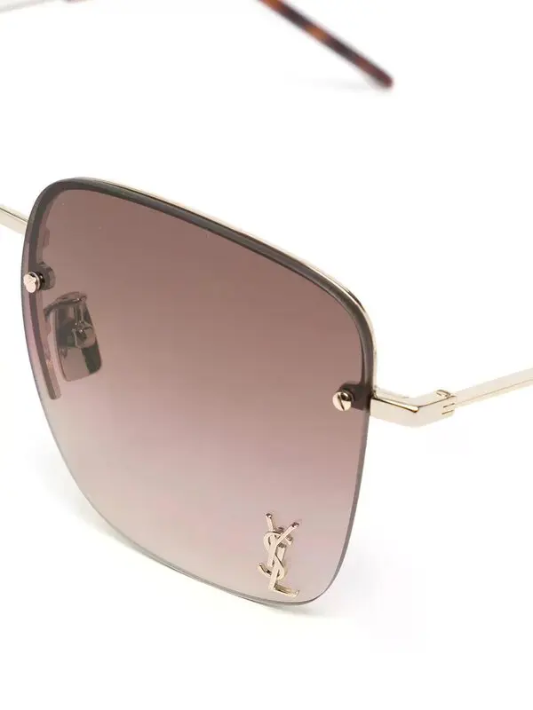 Saint Laurent Logo-plaque Tinted Sunglasses