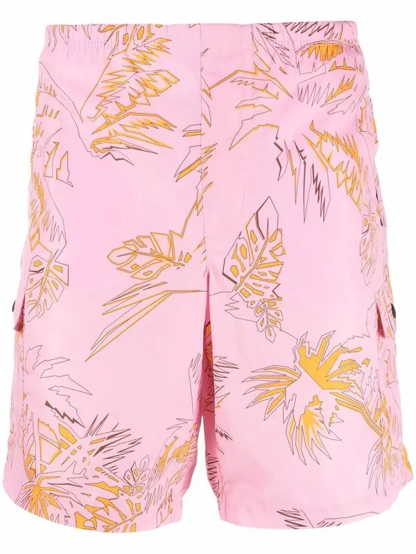 Palm Angels Abstract Palms Swim Shorts - Pink