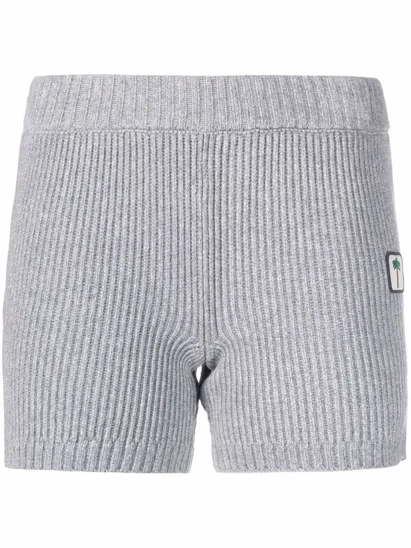 Palm Angels Patch-detail Ribbed-knit Shorts