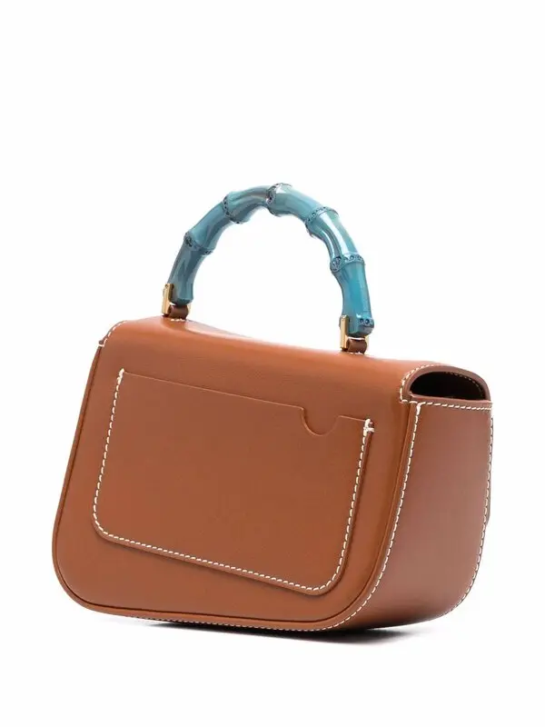 Palm Angels Bamboo Crash Top-Handle Bag In Brown 59% Off