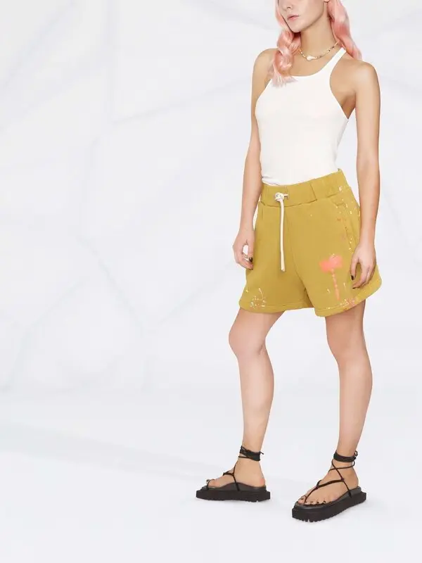Palm Angels Paint Splatter Cotton Shorts