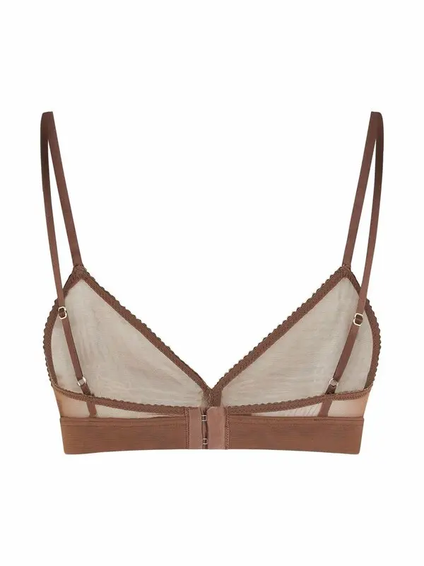 Dolce & Gabbana V-neck Logo Bralette - Brown