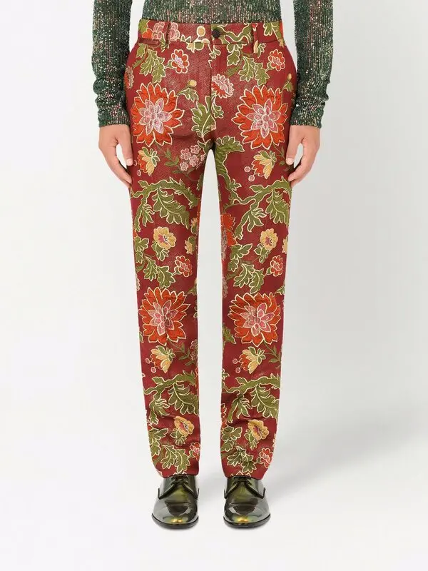 Dolce & Gabbana Patterned Jacquard Tailored Trousers