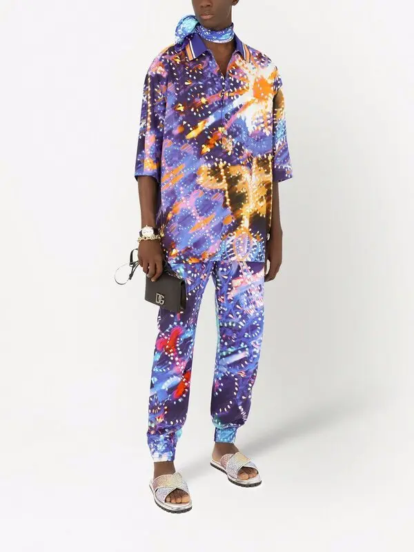 Dolce & Gabbana Luminaire-print Track Trousers - Blue