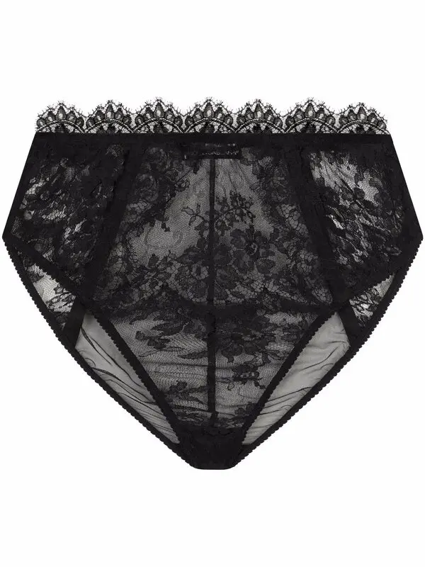 Dolce & Gabbana High-waisted Lace Briefs - Black
