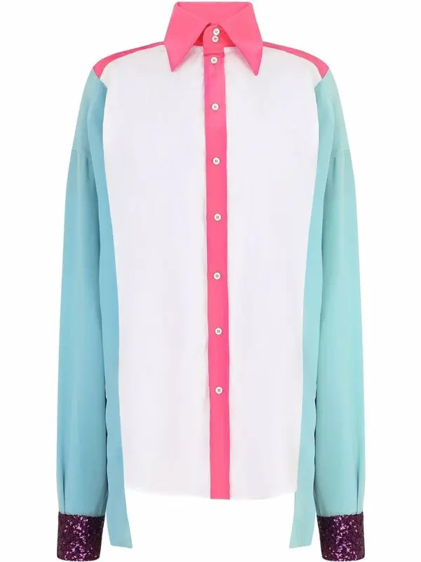 Dolce & Gabbana Colour-block Longline Shirt - White
