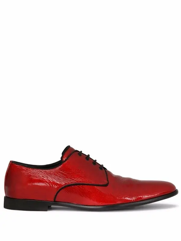 Dolce & Gabbana Patent Leather Derby Shoes - Red
