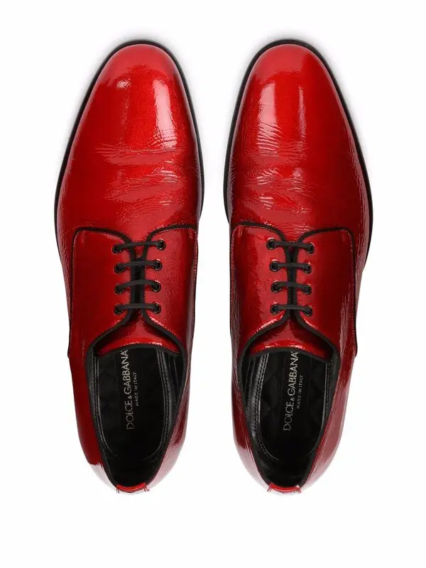 Dolce & Gabbana Patent Leather Derby Shoes - Red