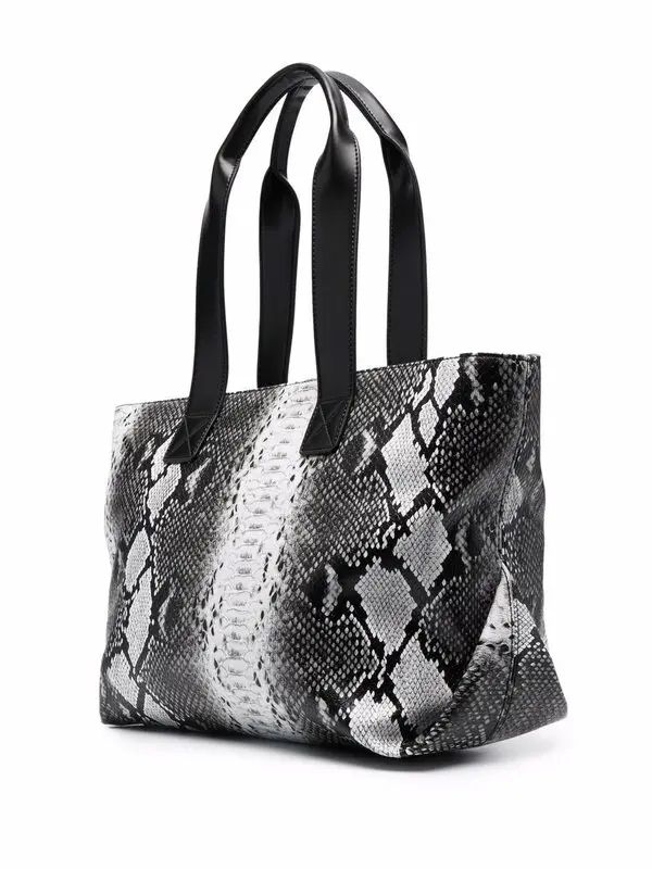 Moschino Snake-effect Logo-detail Tote Bag