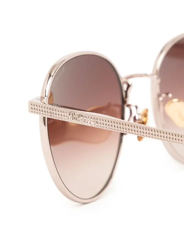 Mulberry Gold Frame Sunglasses with Pink Lenses Mulberry | Maisie Sunglasses | Soft Gold & Burgundy Metal  main image 3