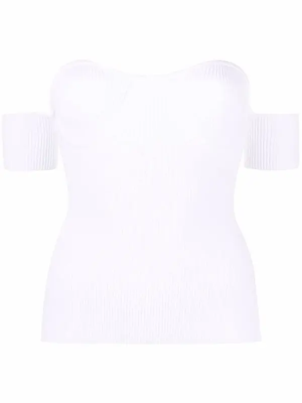 Helmut Lang Rib-knit Off-shoulder Top